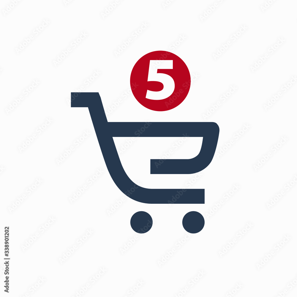 Shopping cart quantity line vector minimalistic icon. Commerce vector ...