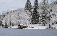 Winter Red Cabin Free Stock Photo - Public Domain Pictures