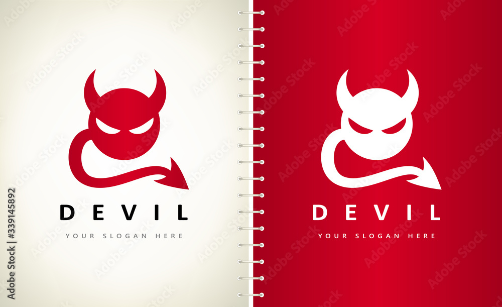 Devil logo vector design template Stock Vector | Adobe Stock