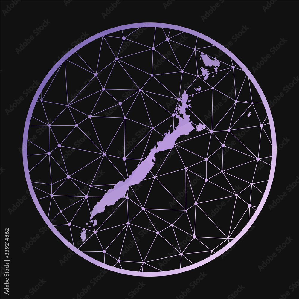 Palawan icon. Vector polygonal map of the island. Palawan icon in ...