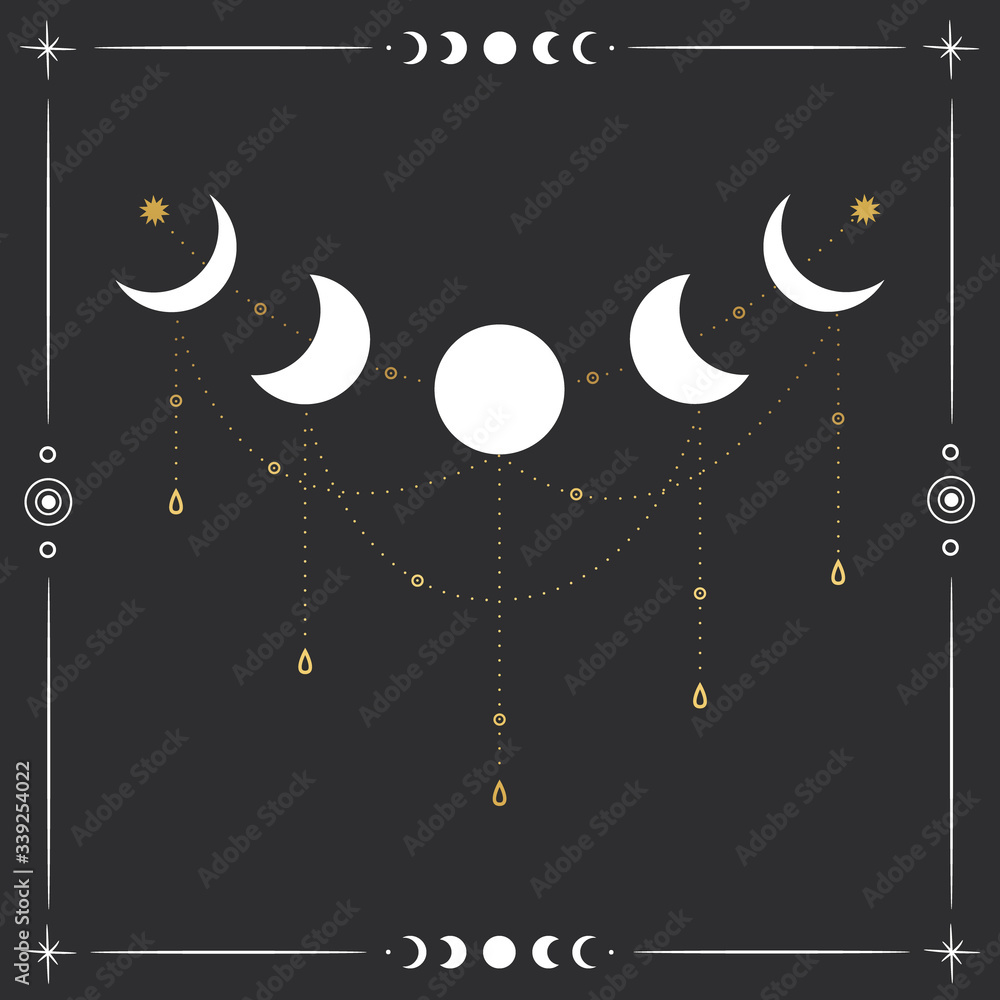 the sun and moon, the beauty of the eastern night. traditional folk ...