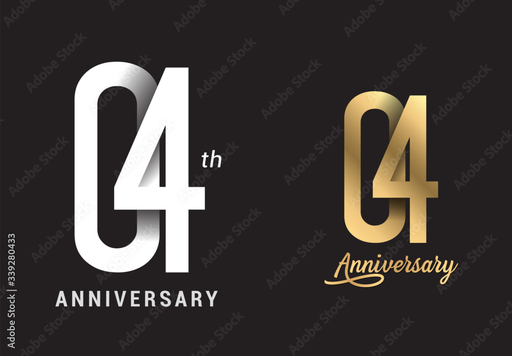 4 years anniversary celebration logo design. Anniversary logo Paper cut ...