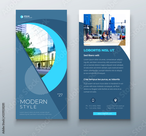 DL Flyer design. Blue business template for dl flyer. Layout with ...