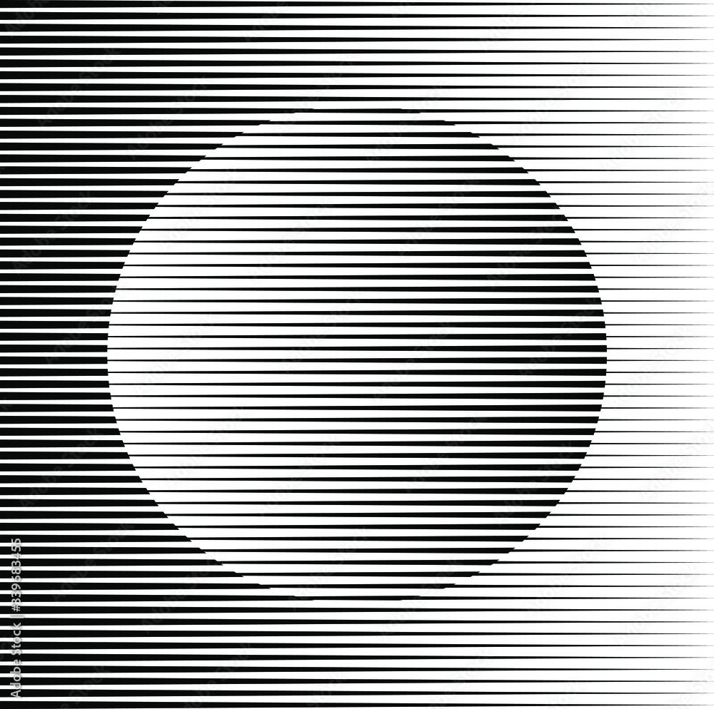 Abstract shape with lines. Op art. Trendy design element for logo ...