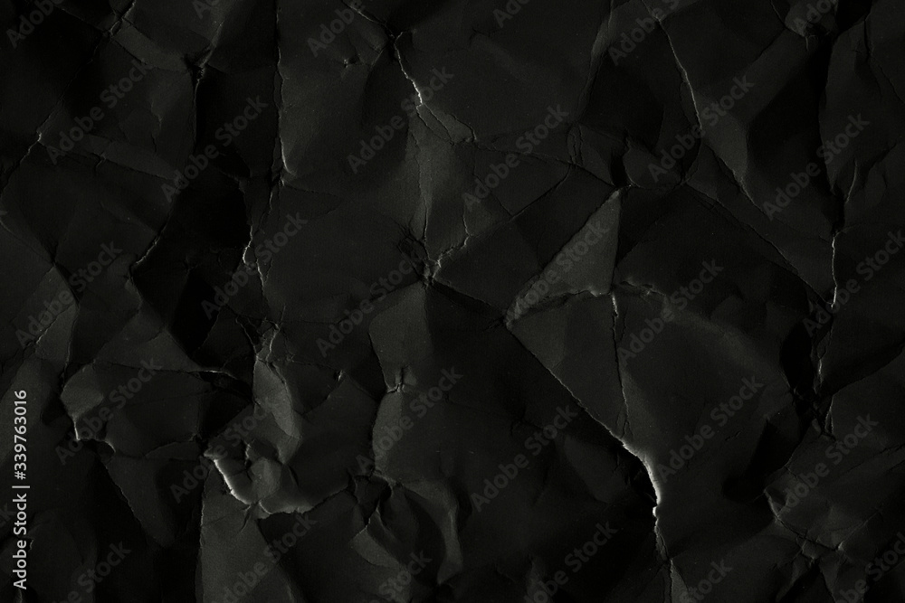 Scrunched black paper background Stock Photo | Adobe Stock
