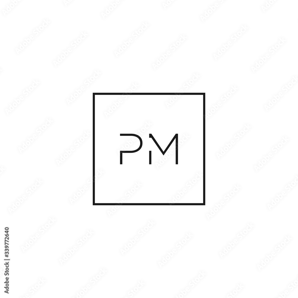 elegant logo vector with unique and clean "PM" letter shape, elegant ...