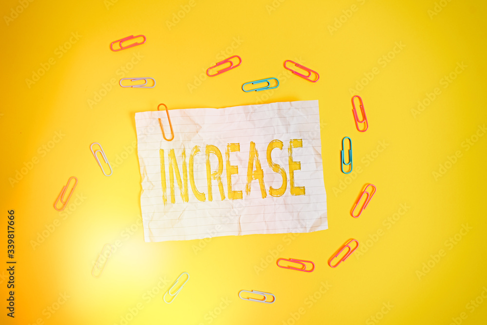 Handwriting text Increase. Conceptual photo become progressively ...