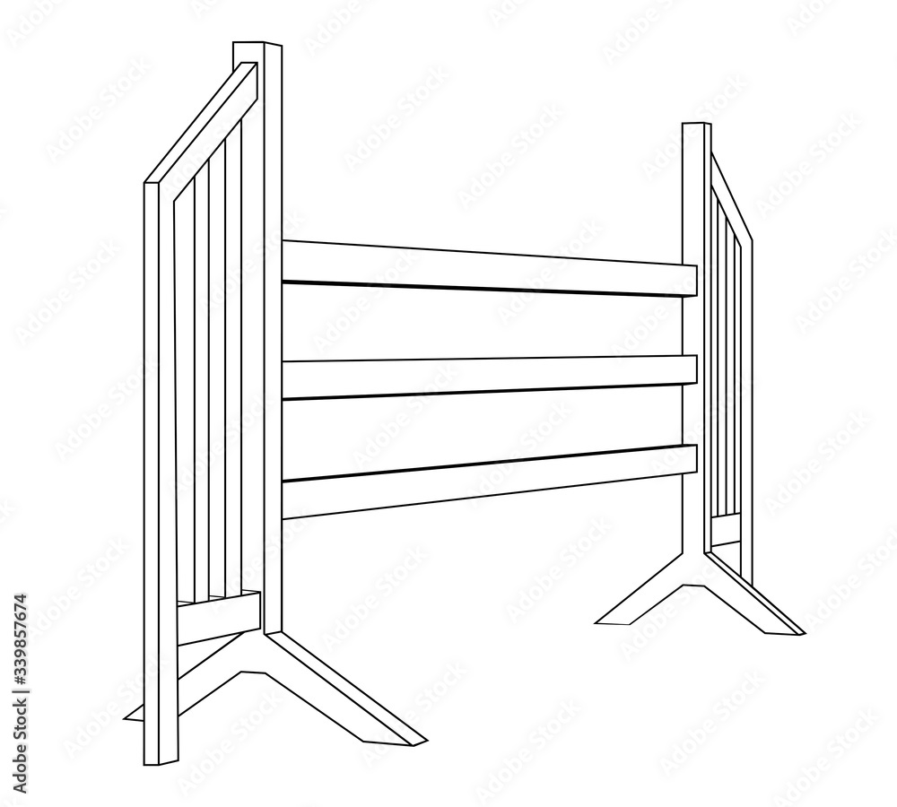 Сoncept barrier for horses and riders jumping. Stock Vector | Adobe Stock