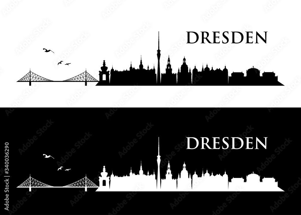 Dresden skyline - Germany - vector illustration Stock Vector | Adobe Stock