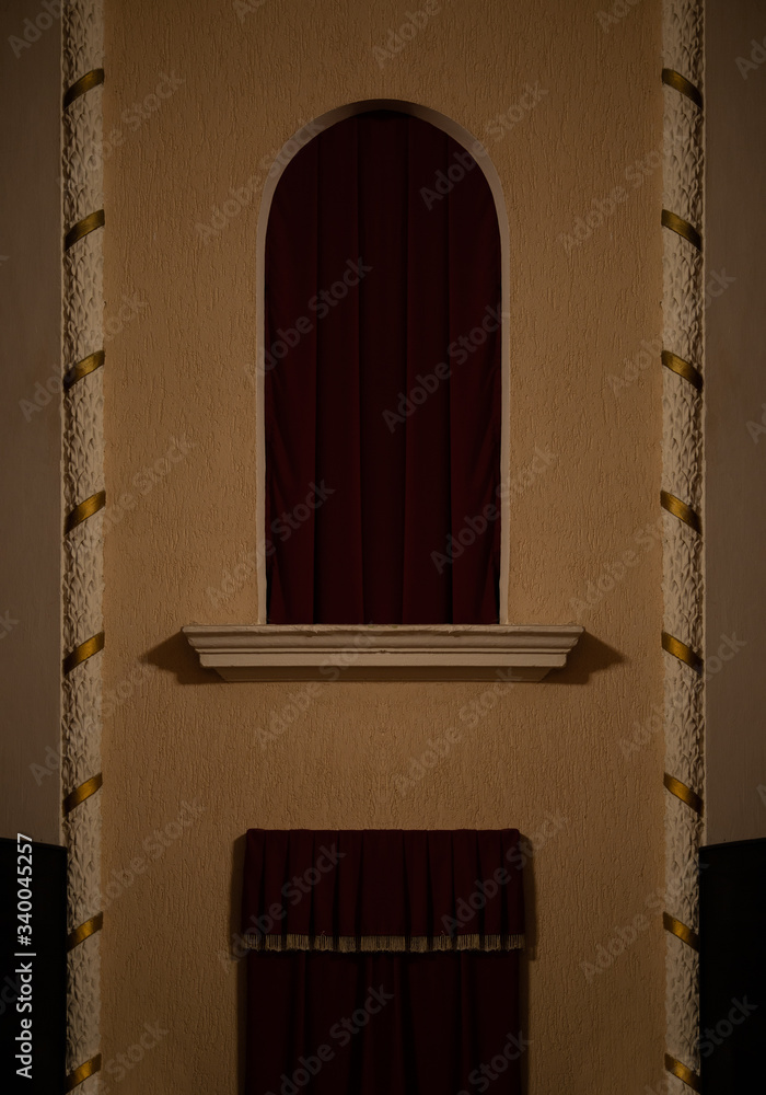 Decoration elements of the auditorium in the theater. Texture ...