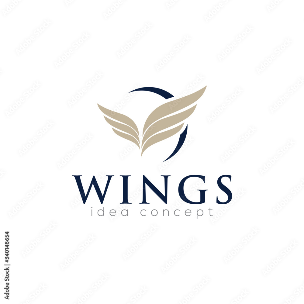 Creative Wings Concept Logo Design Template Stock Vector | Adobe Stock