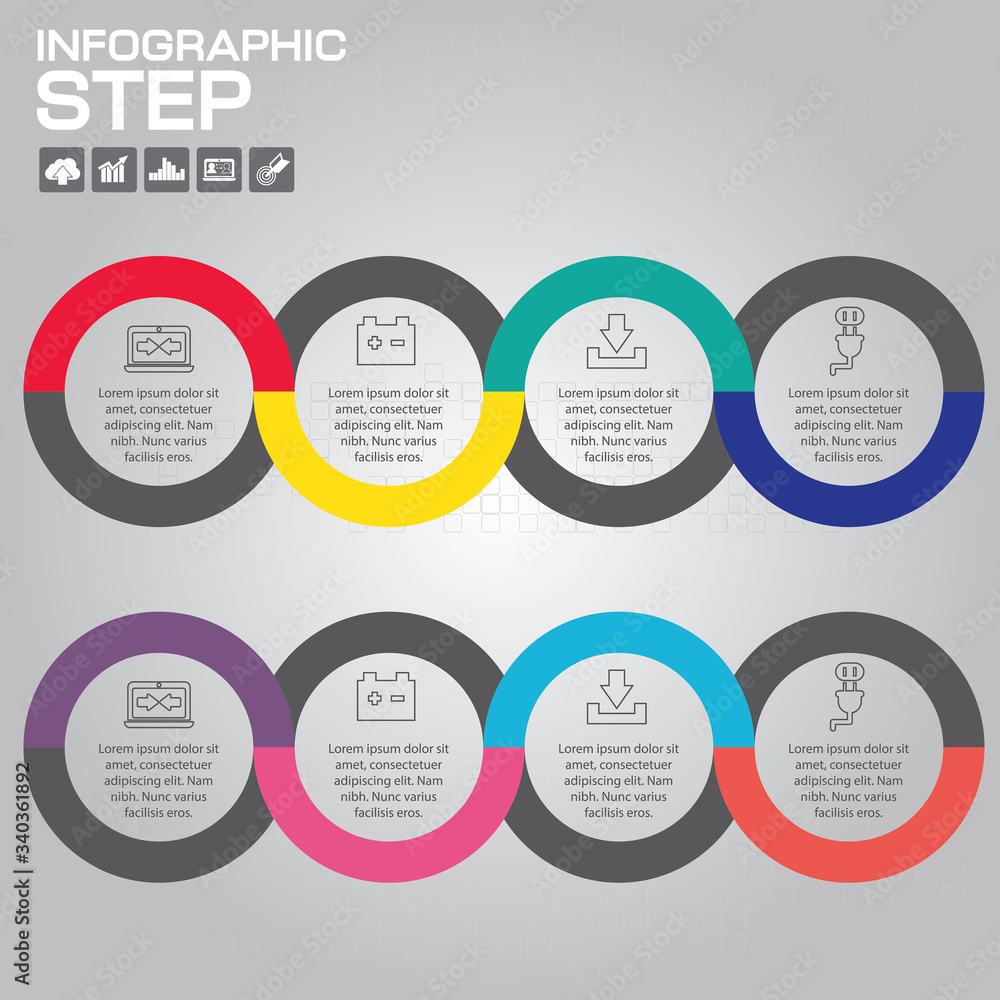 4 step process chart. Business process chart. Process chart infographic ...