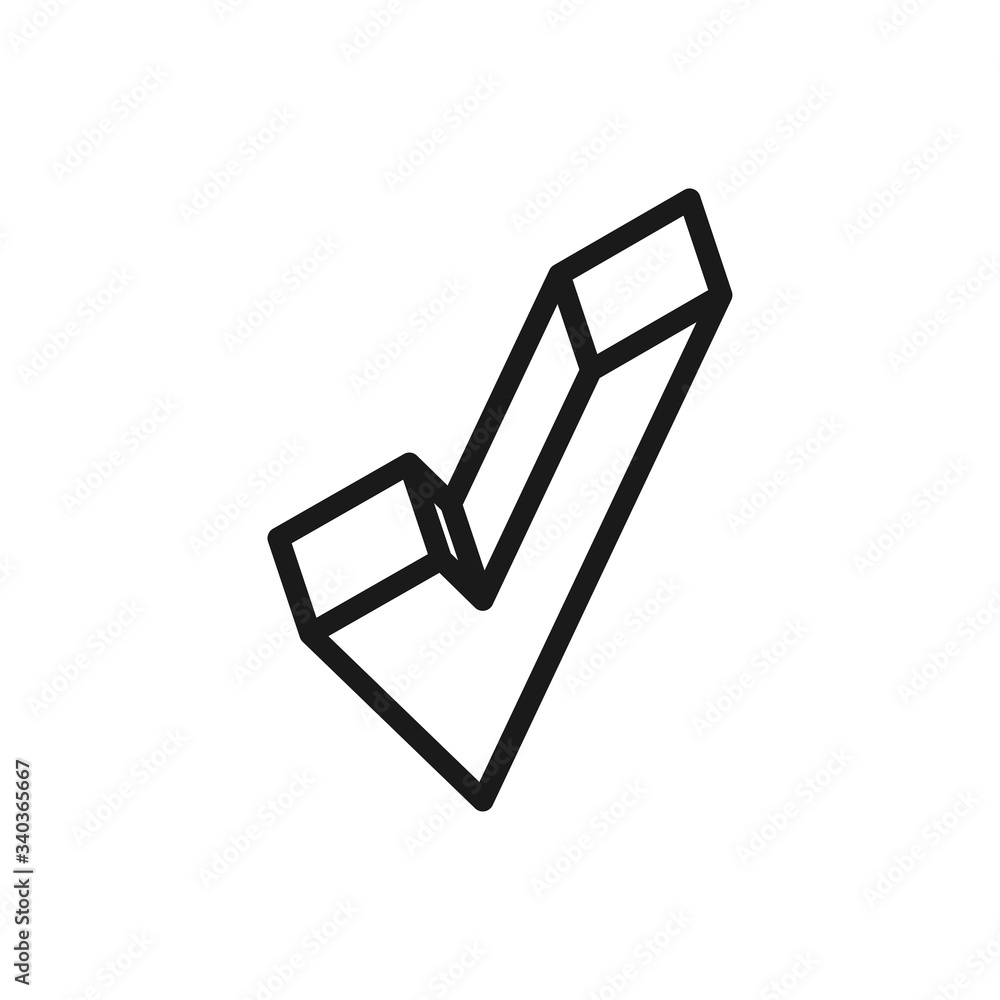 vector of isometric check mark icon Stock Vector | Adobe Stock