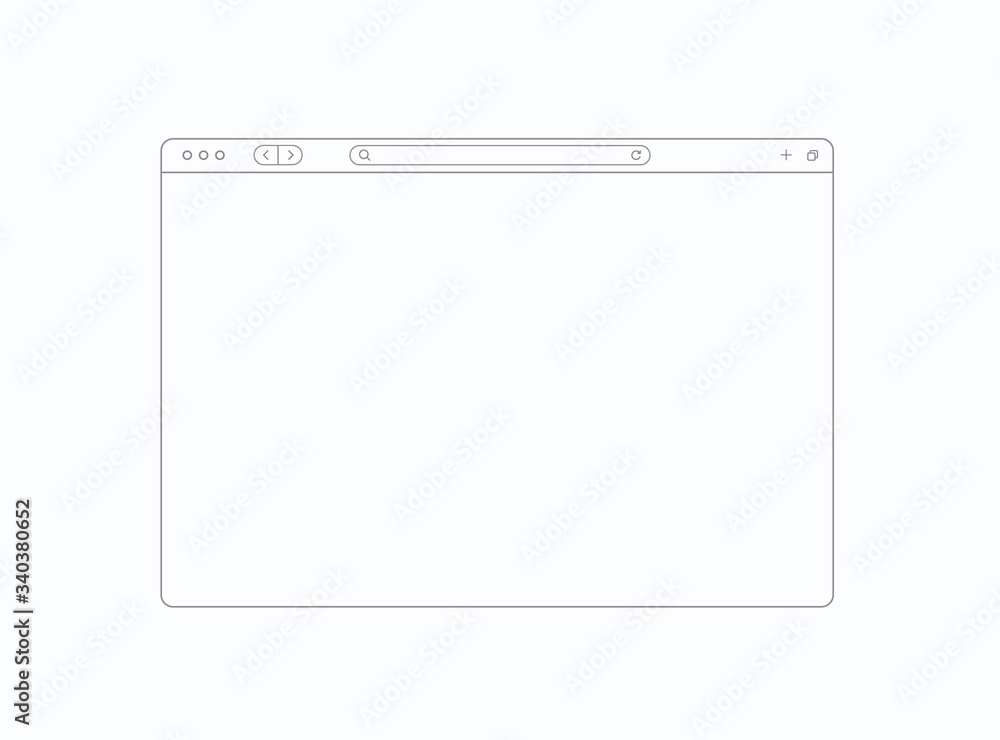 Browser template outline with blank place for website. Internet page ...