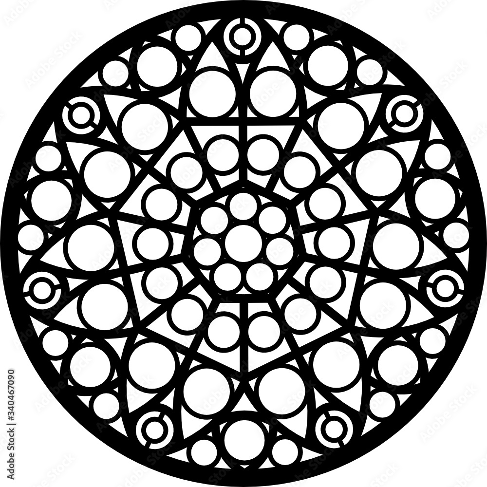 Rose Window, Fig. 11, round 7, triangular 1 Stock Vector | Adobe Stock