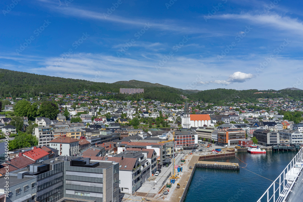 Seaside view of Molde, Norway. The city is located on the northern ...