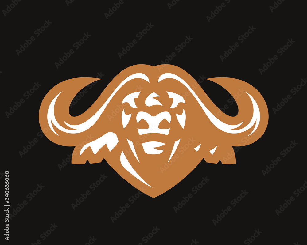 Buffalo head logo. Bull emblem design editable for your business.Taurus ...