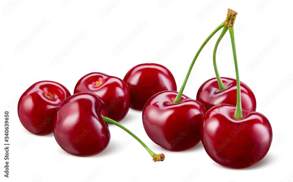 Cherry isolated. Cherries on white background. Sour cherry on white ...