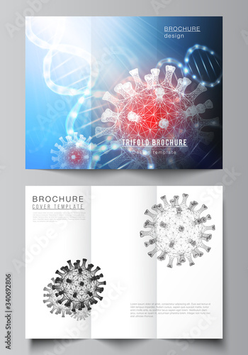 Vector layouts of covers design templates for trifold brochure, flyer ...