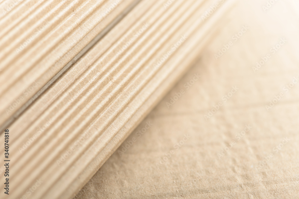 Carton or cardboard packing material. Texture of corrugated paper ...
