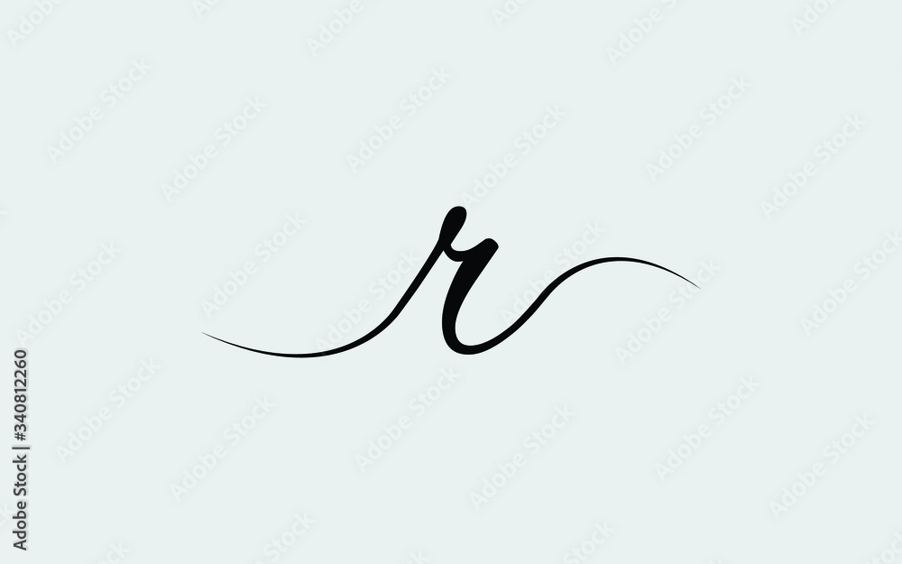 r Lowercase Letter Cursive Icon or Logo design, Vector Template Stock ...