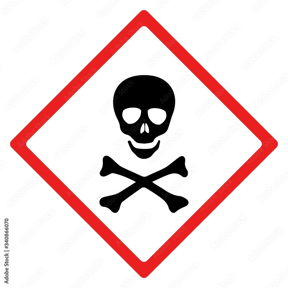 Acute toxic hazard sign or symbol. Vector design isolated on white ...