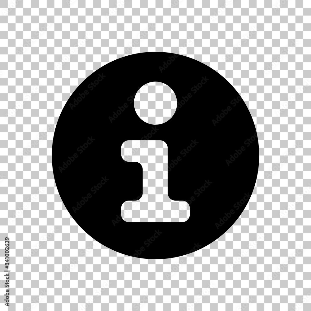 Information symbol in circle, inform desk, i letter. Black symbol on ...