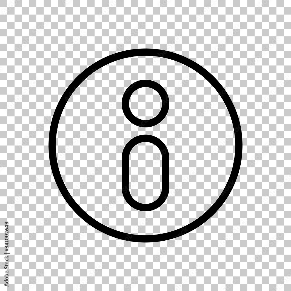 Information symbol in circle, inform desk, i letter, outline design ...