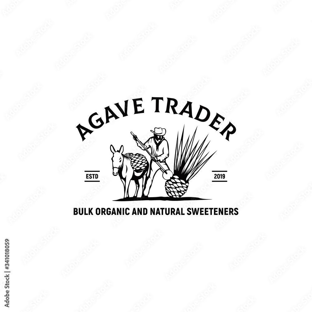 Mexico Agave Trader Vintage Logo Inspiration Stock Vector | Adobe Stock