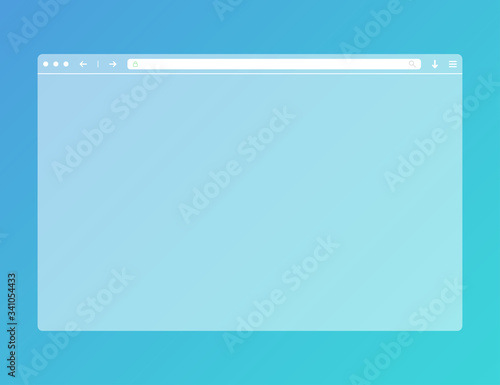 Transparent web browser mockup in modern flat design. Computer blank ...