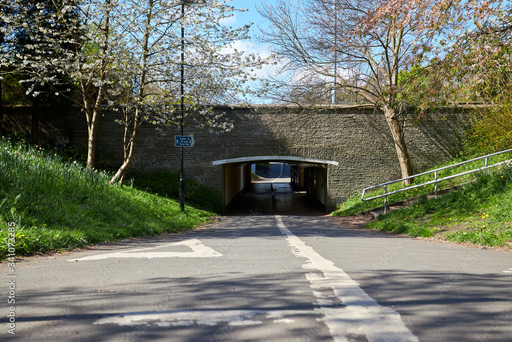 Entrance to subway tunnel between Jesmond and exhibition park in ...