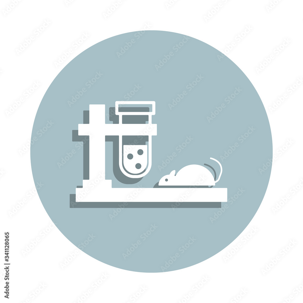 Mouse, testing badge icon. Simple glyph, flat vector of genetics and ...