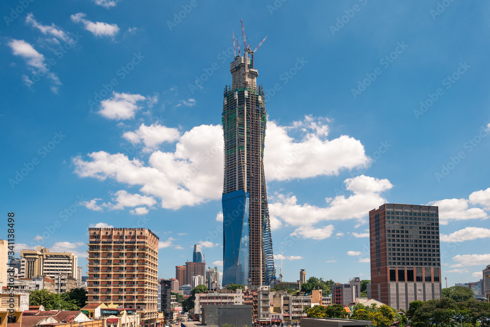Fotografie The Merdeka PNB 118 Tower under construction in the ...