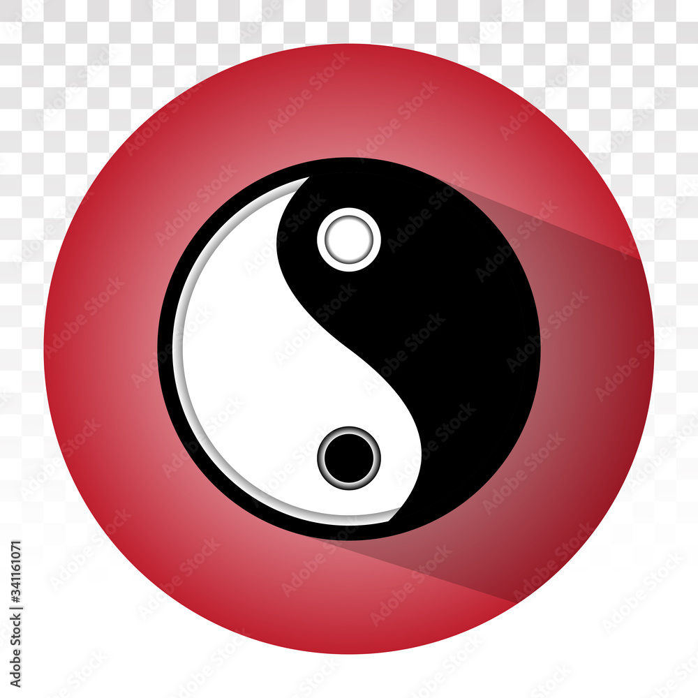 Ying yang or Yin yang balance vector flat icon for apps or website on a ...
