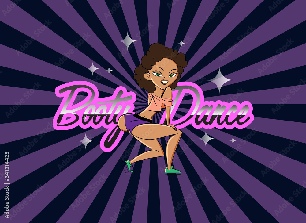Vector De Stock Twerk Poster Design Cartoon Style Girl Poster For