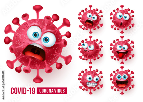 Covid19 corona virus emojis vector set. Covid-19 coronavirus emojis and ...