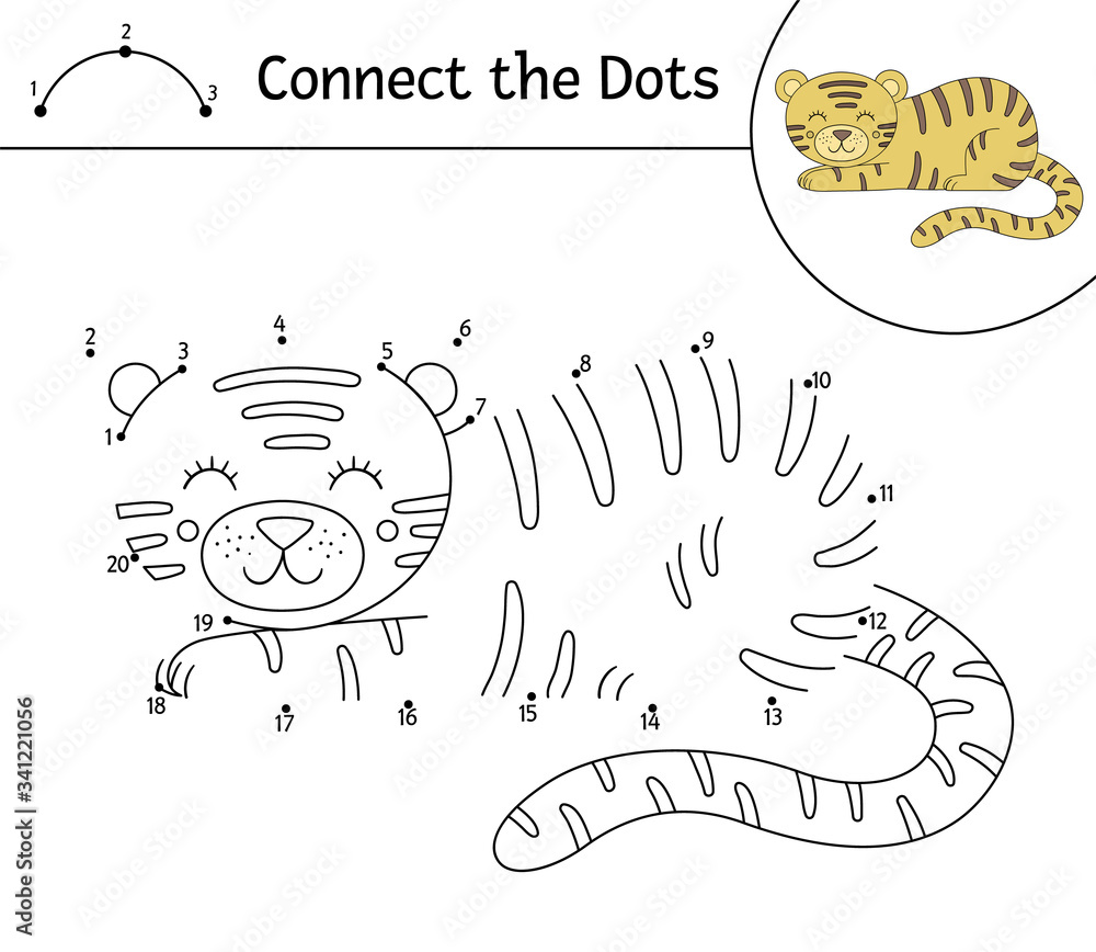 Vector dot-to-dot activity with cute animal. Connect the dots game ...
