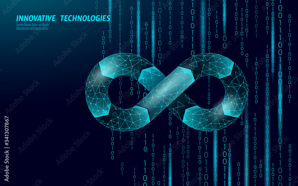 Devops software development operations infinity symbol. Programmer ...