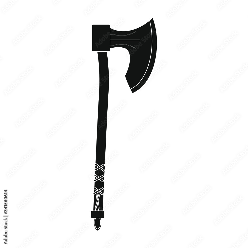 ax weapon used in ancient times by Norse Viking tribes Stock Vector ...