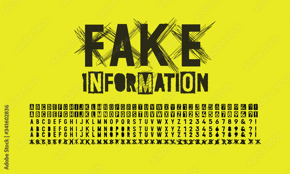 Punk vector alphabet typography sample set for grunge font flyers and ...