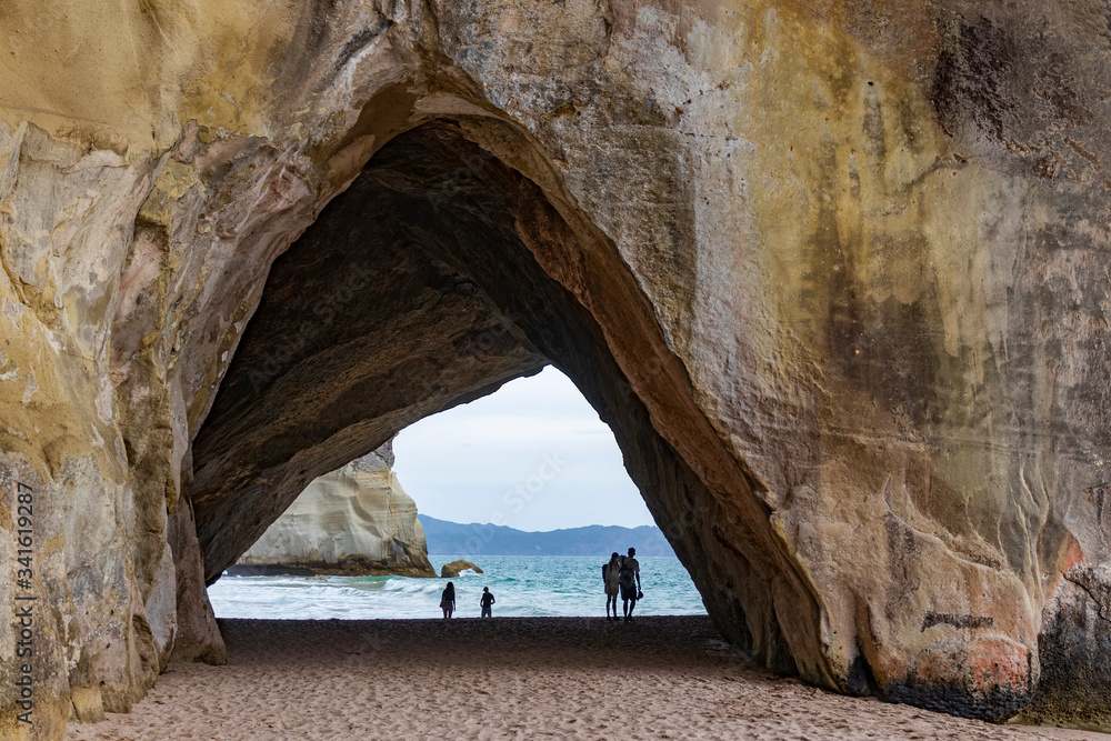Cathedral cove on the Coromandel Peninsula. New Zealand. North Island ...