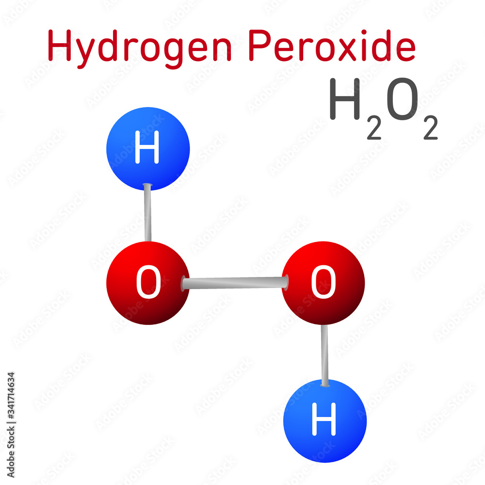 Hydrogen Peroxide Structural Chemical Formula Model Stock Vector ...