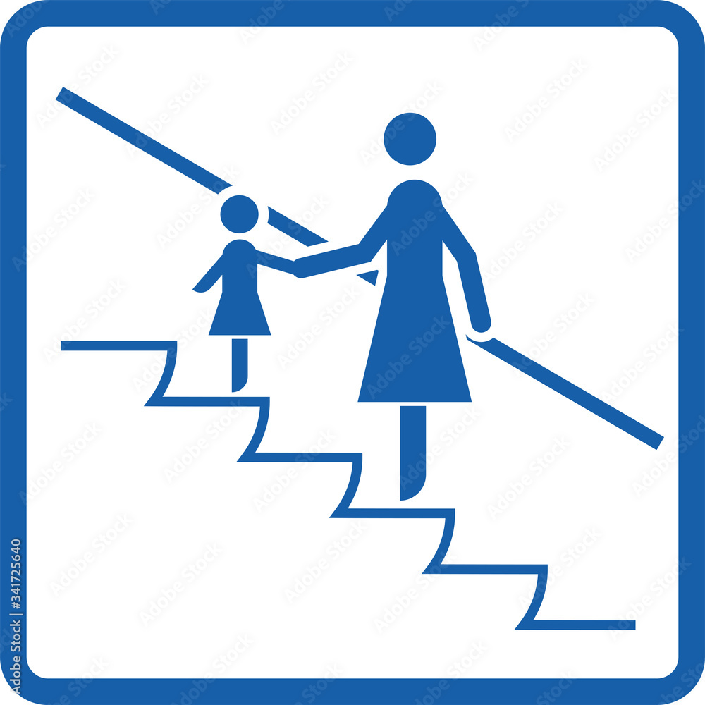 Warning sign on escalator. Escalator rules of conduct sign. Stock ...