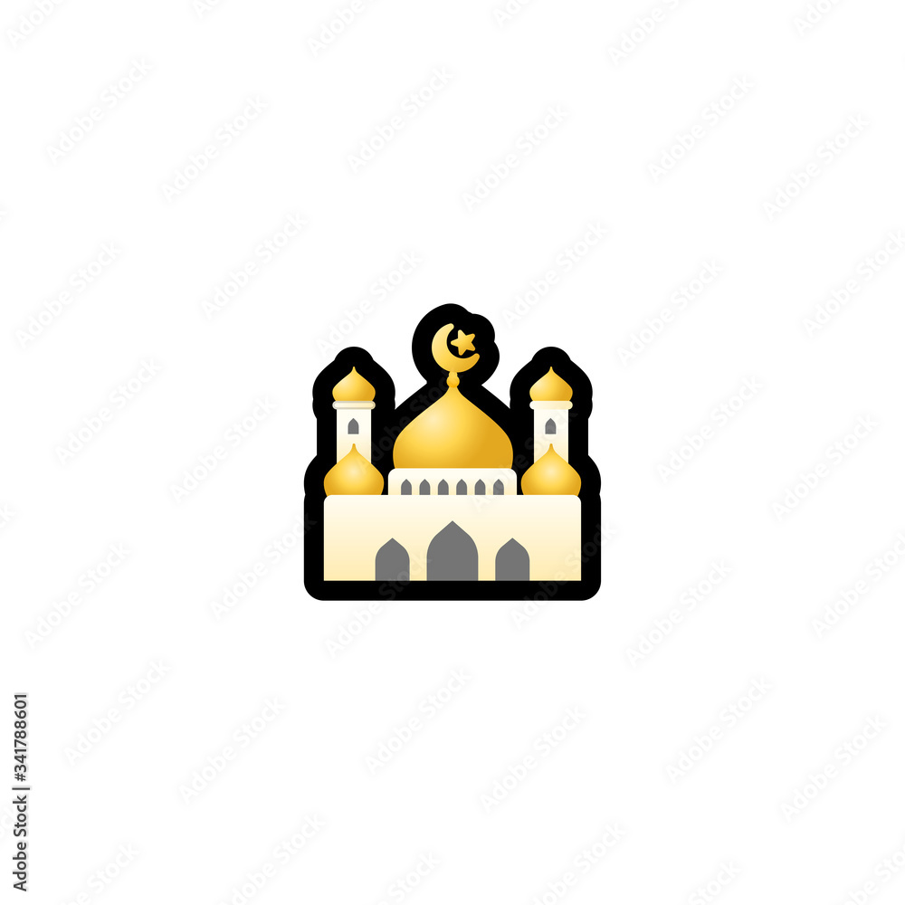 Mosque Vector Icon. Isolated Islamic Building Cartoon Style Emoji ...