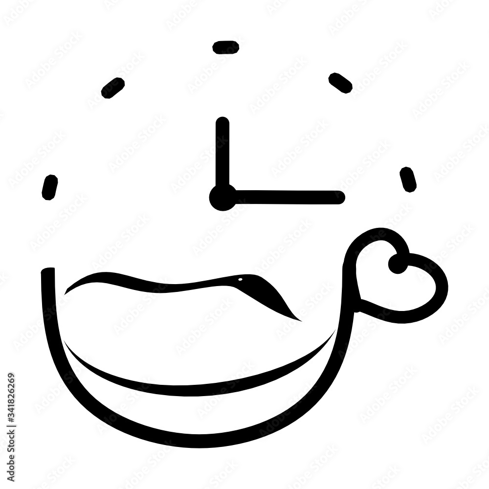 Coffee time, clock, watch icon. Concept of UI design elements. Digital ...