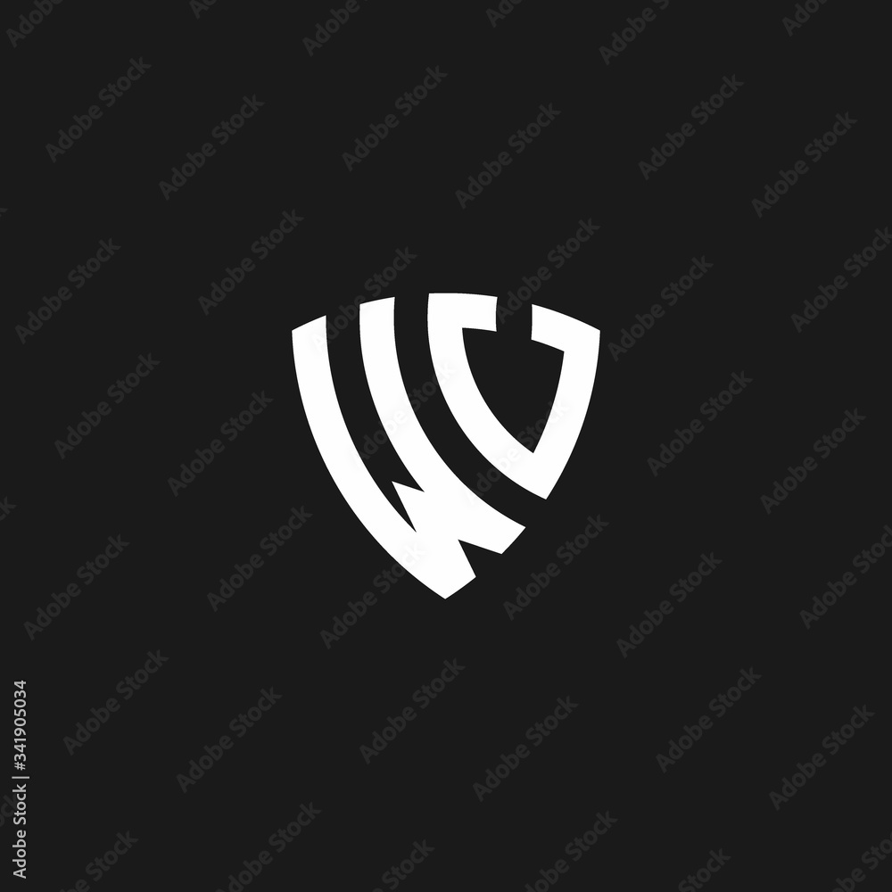 WV monogram logo with shield shape Stock Vector | Adobe Stock