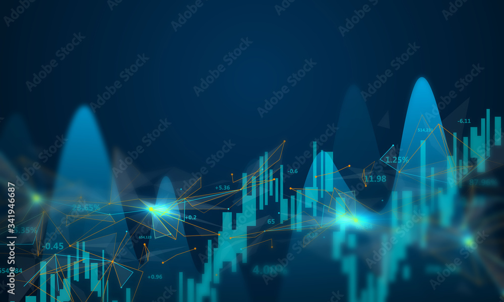 stock market, economic graph with diagrams, business and financial ...