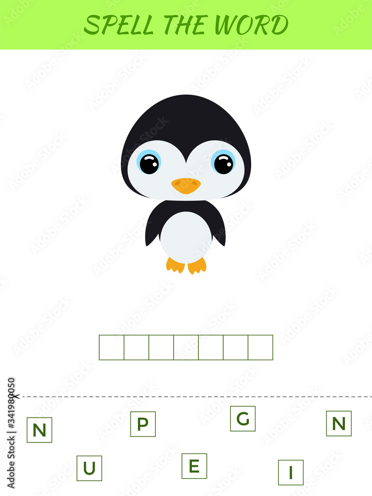 Spelling word scramble game template. Educational activity for ...