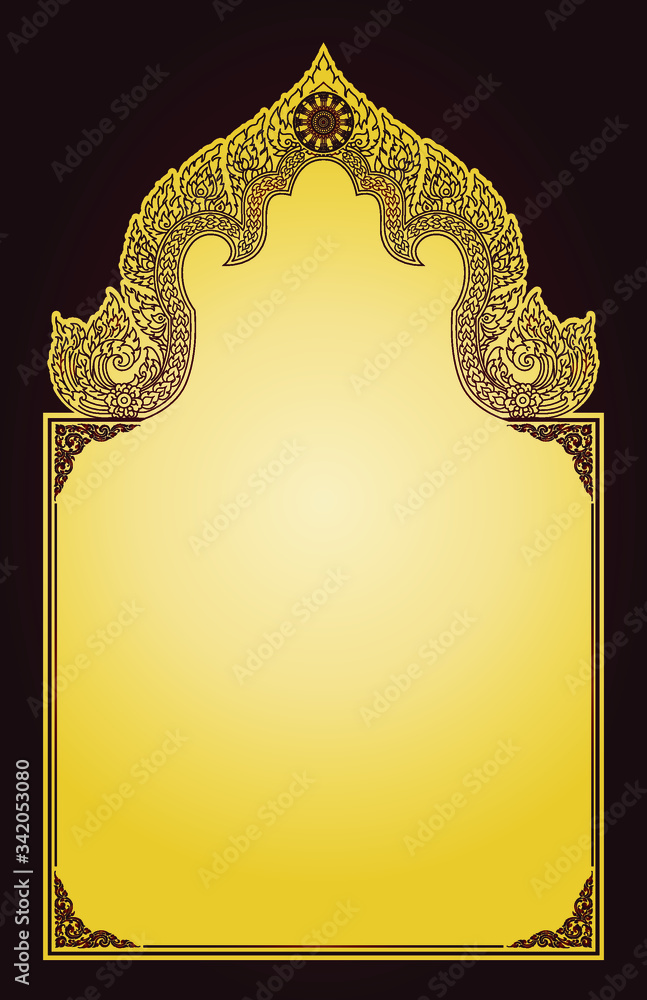 Line Thai, Vector illustration abstract Thai art traditional frame ...