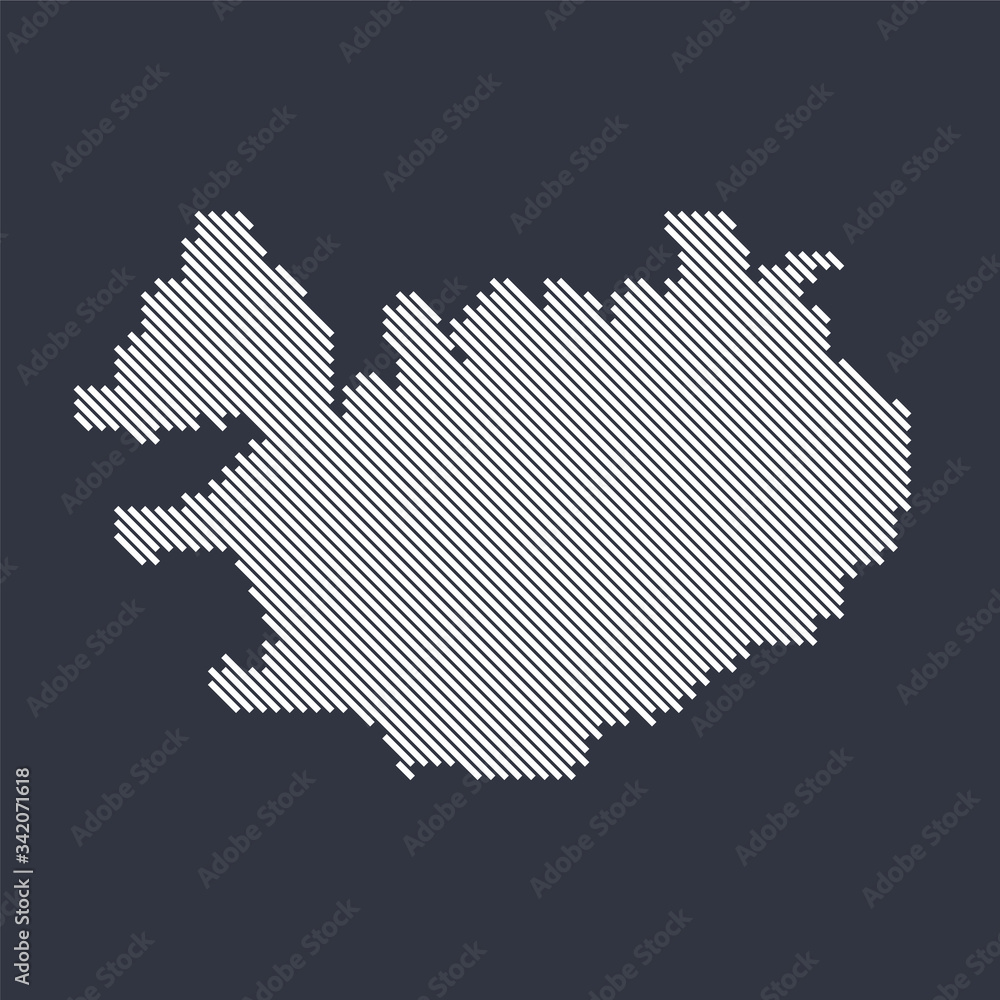 Stylized simple diagonal line map of Iceland Stock Vector | Adobe Stock